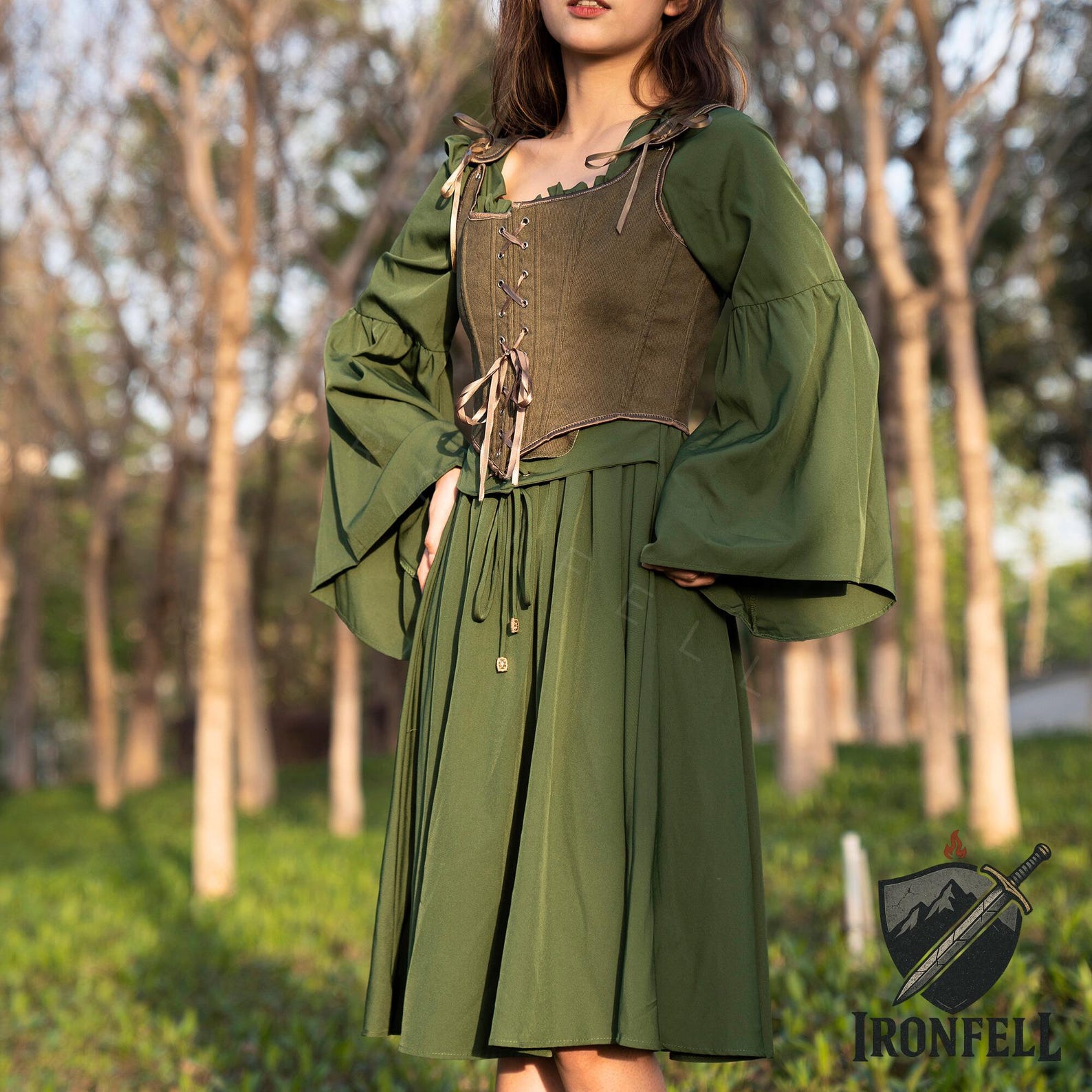 Rust Brown Corduroy Corset Bodice – Renaissance LARP Costume ...