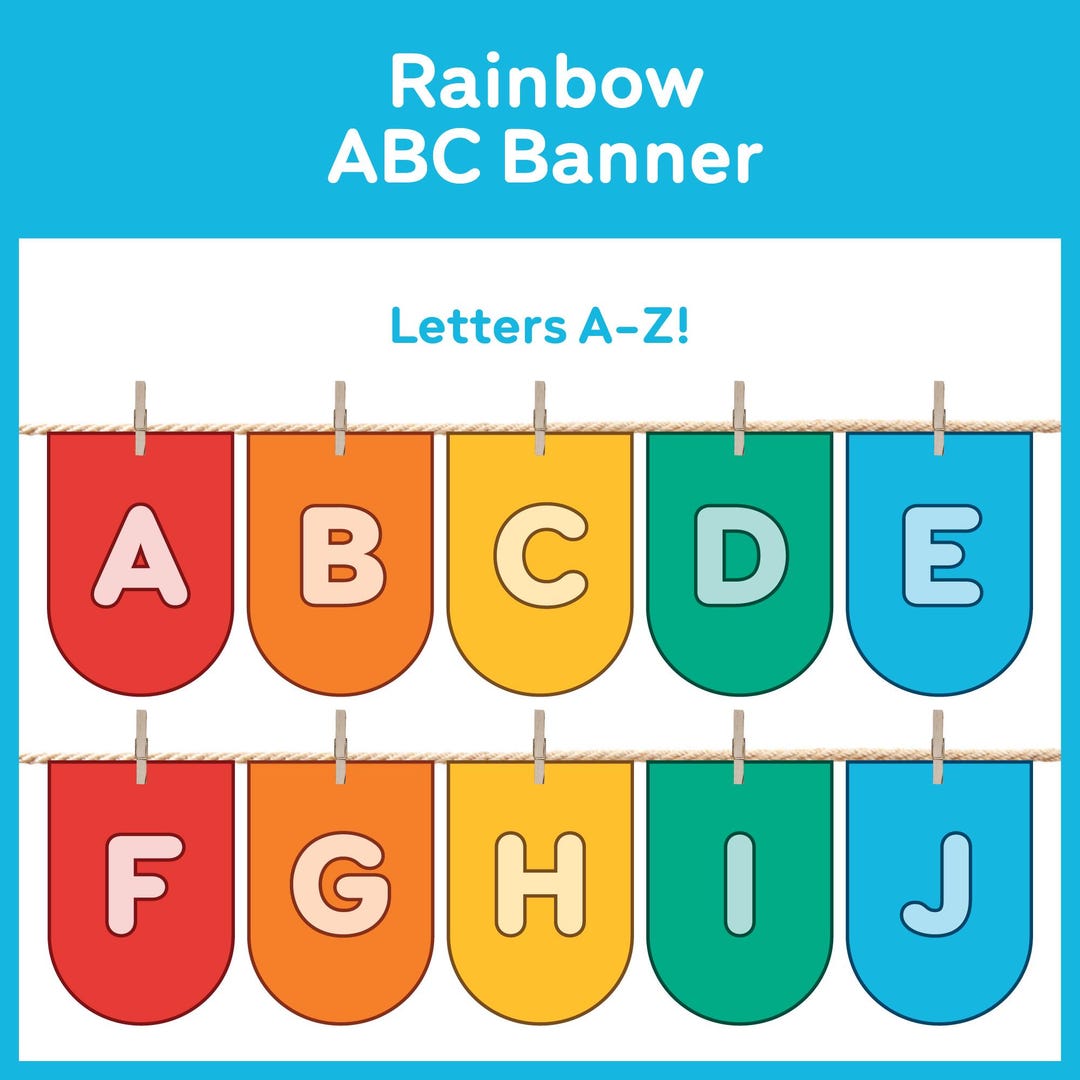 Rainbow ABC Banner: Classroom Alphabet Display (digital Download A4 PDF ...
