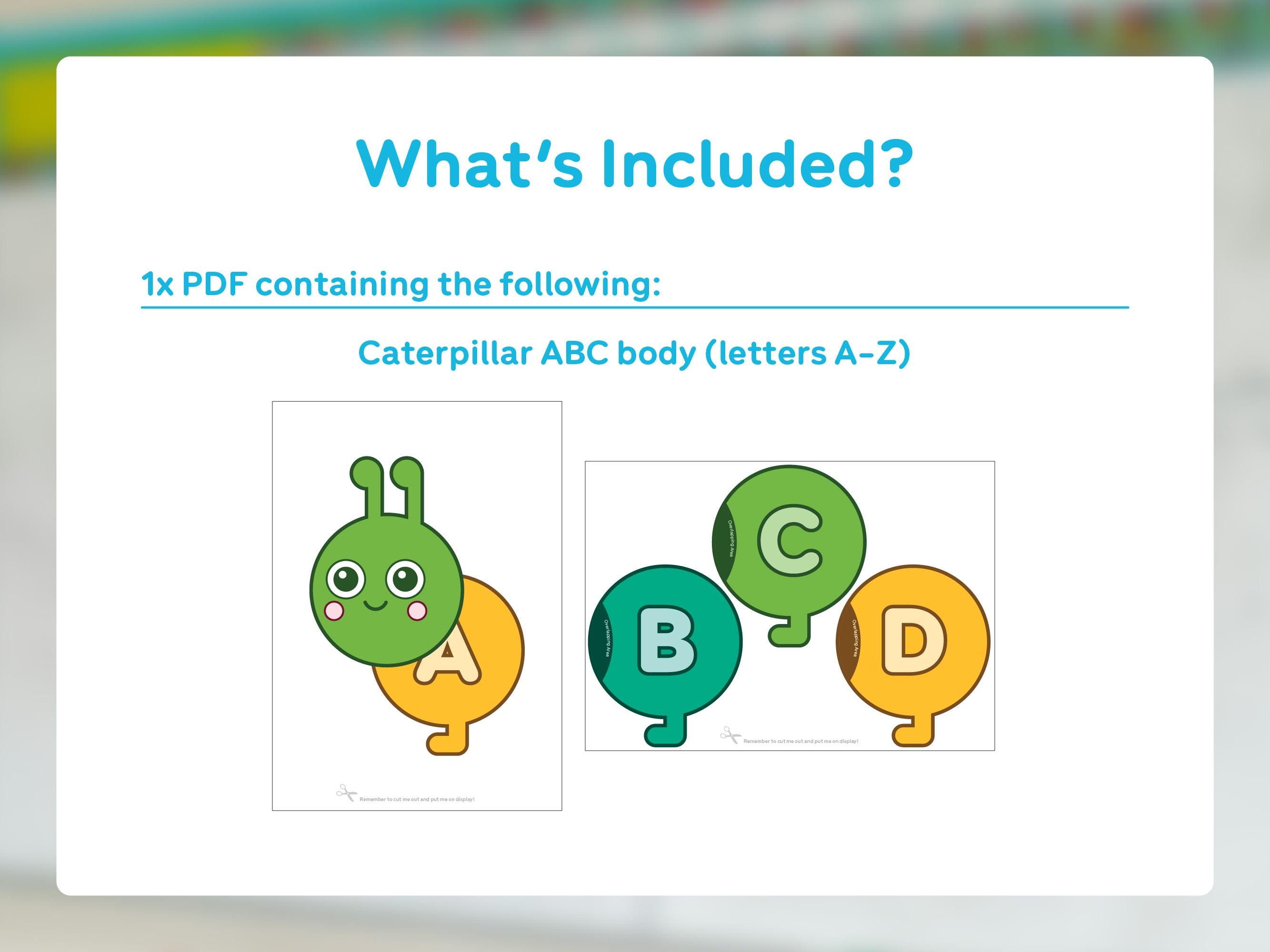 Caterpillar ABC Classroom Display: Visual Alphabet Learning (digital ...
