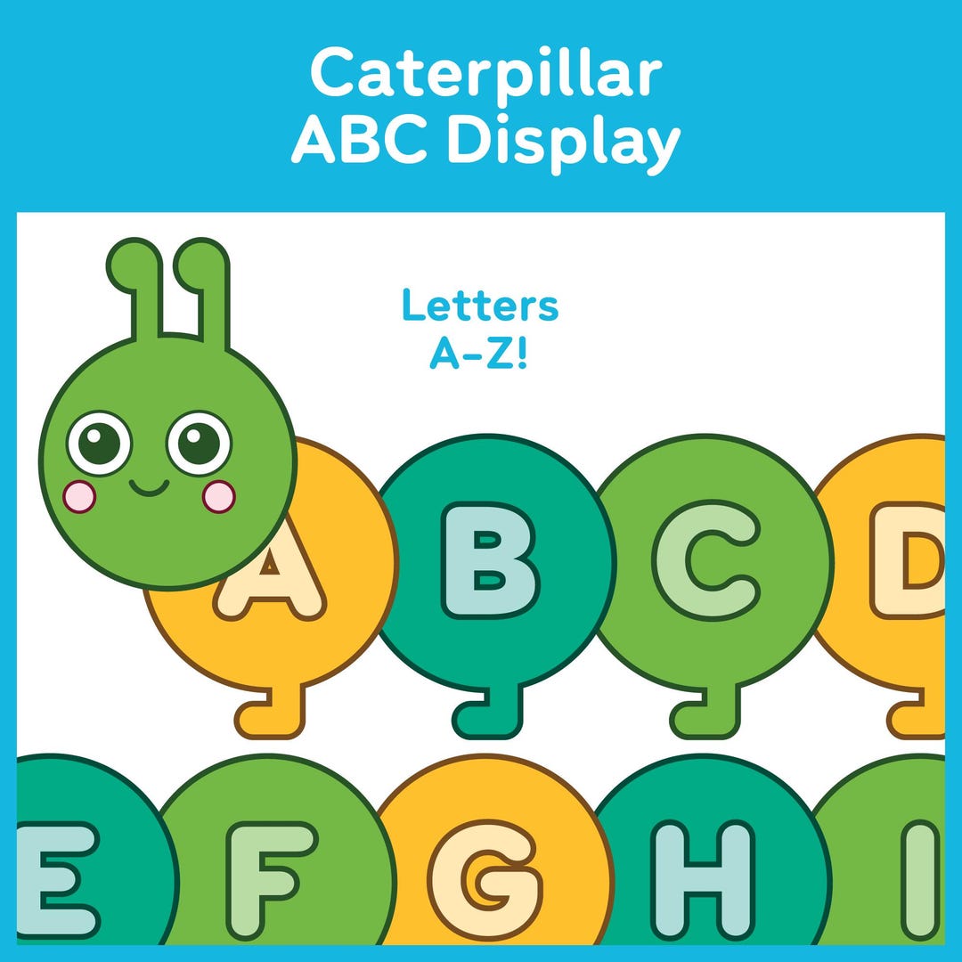 Caterpillar ABC Classroom Display: Visual Alphabet Learning (digital ...
