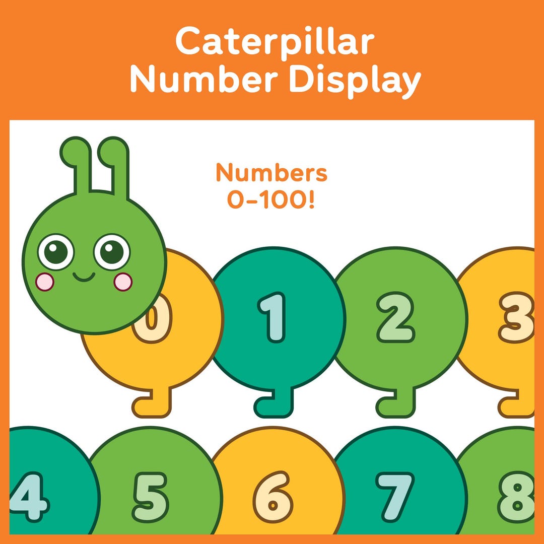 Caterpillar Number Classroom Display: Visual 0-100 Number Learning ...