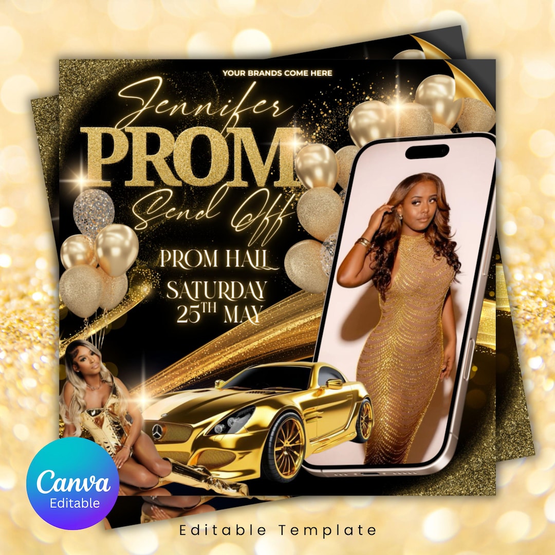 Prom Send off Flyer, DIY Prom Flyer, Prom Canva Template, Prom Send Off ...
