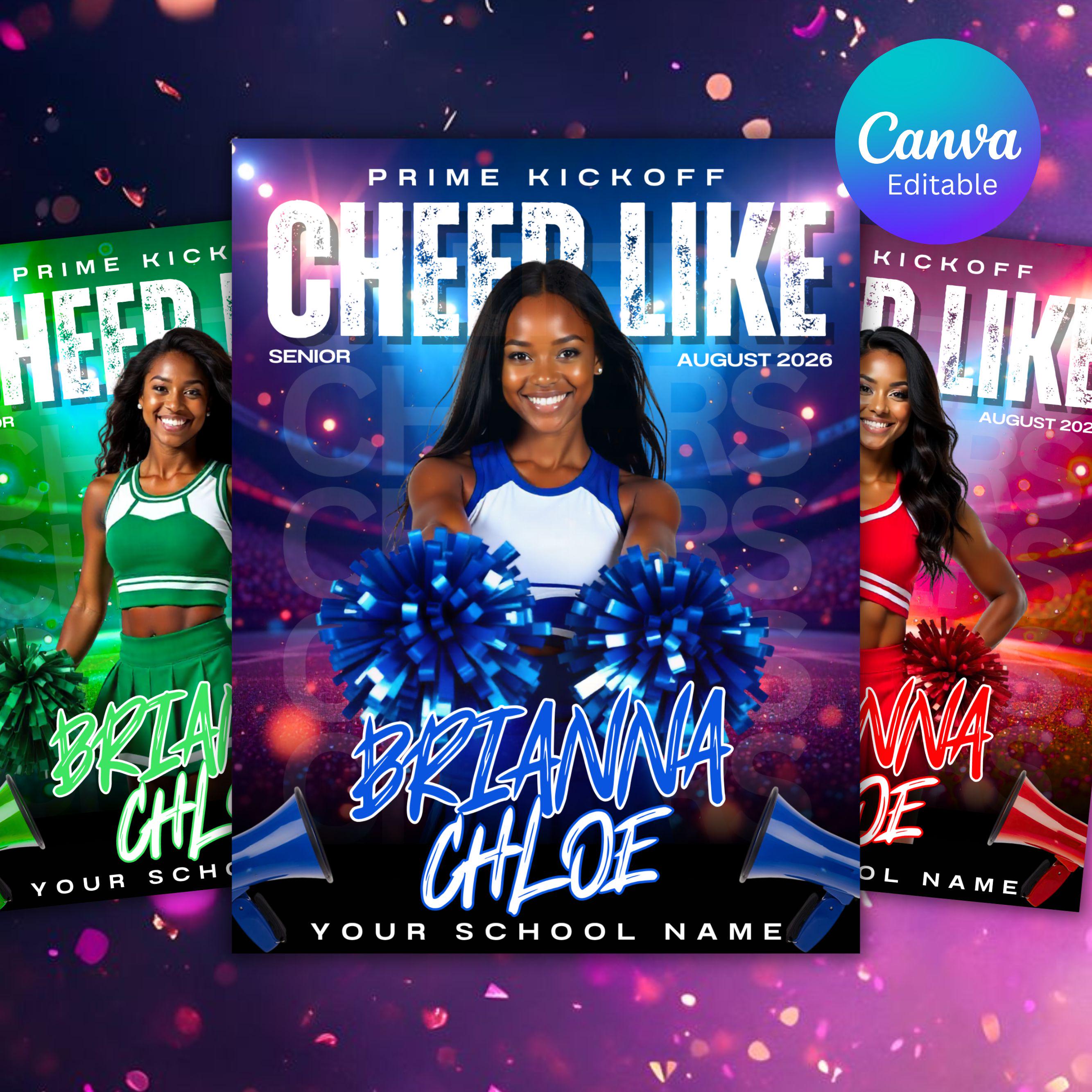 Cheerleading Poster Canva Template | Dance Poster, Cheer Banner, Memory ...