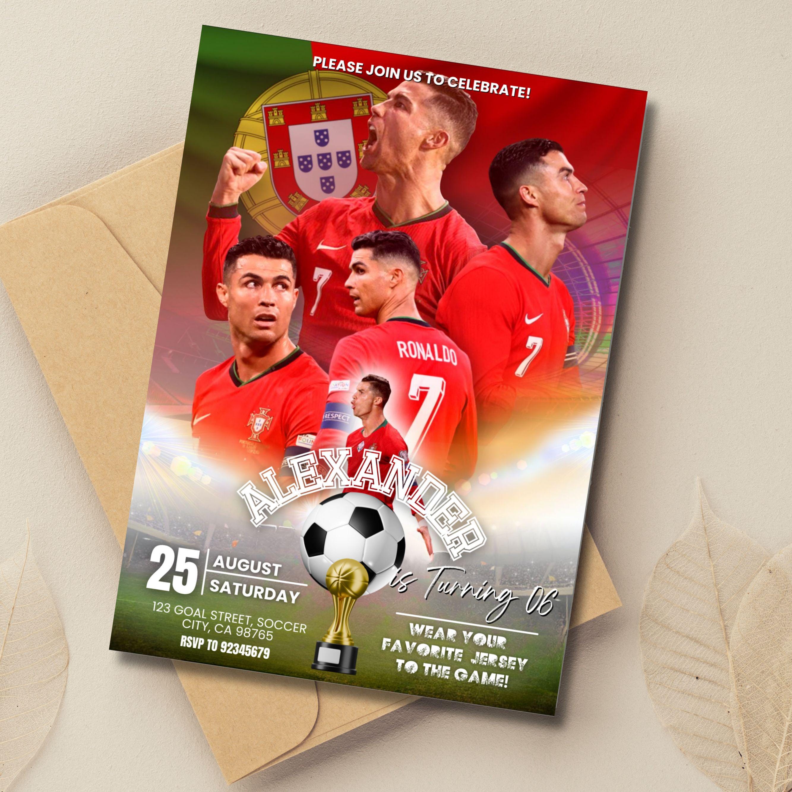 Ronaldo Invitation, Soccer Invite, Champions League Birthday Invitation ...