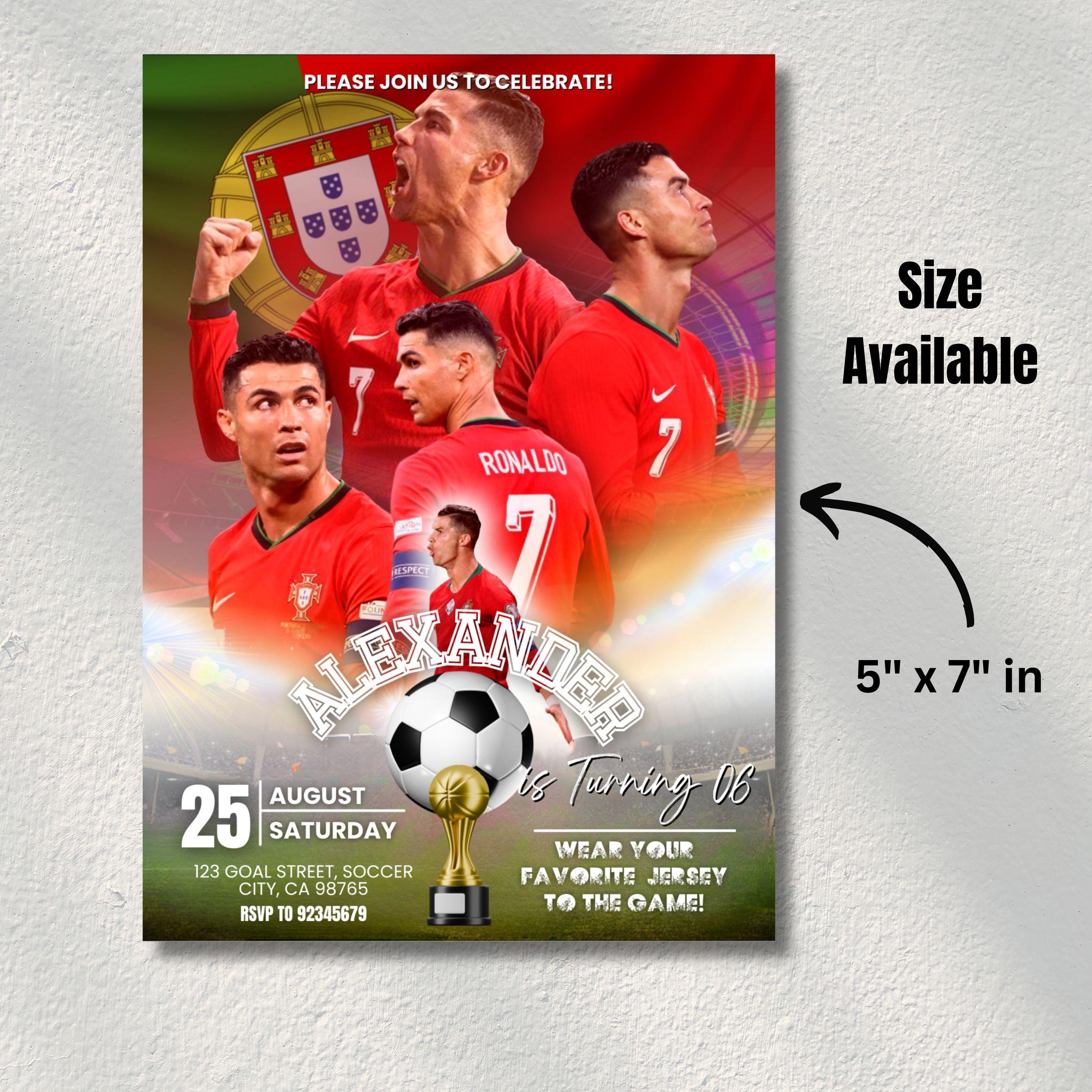 Ronaldo Invitation, Soccer Invite, Champions League Birthday Invitation ...