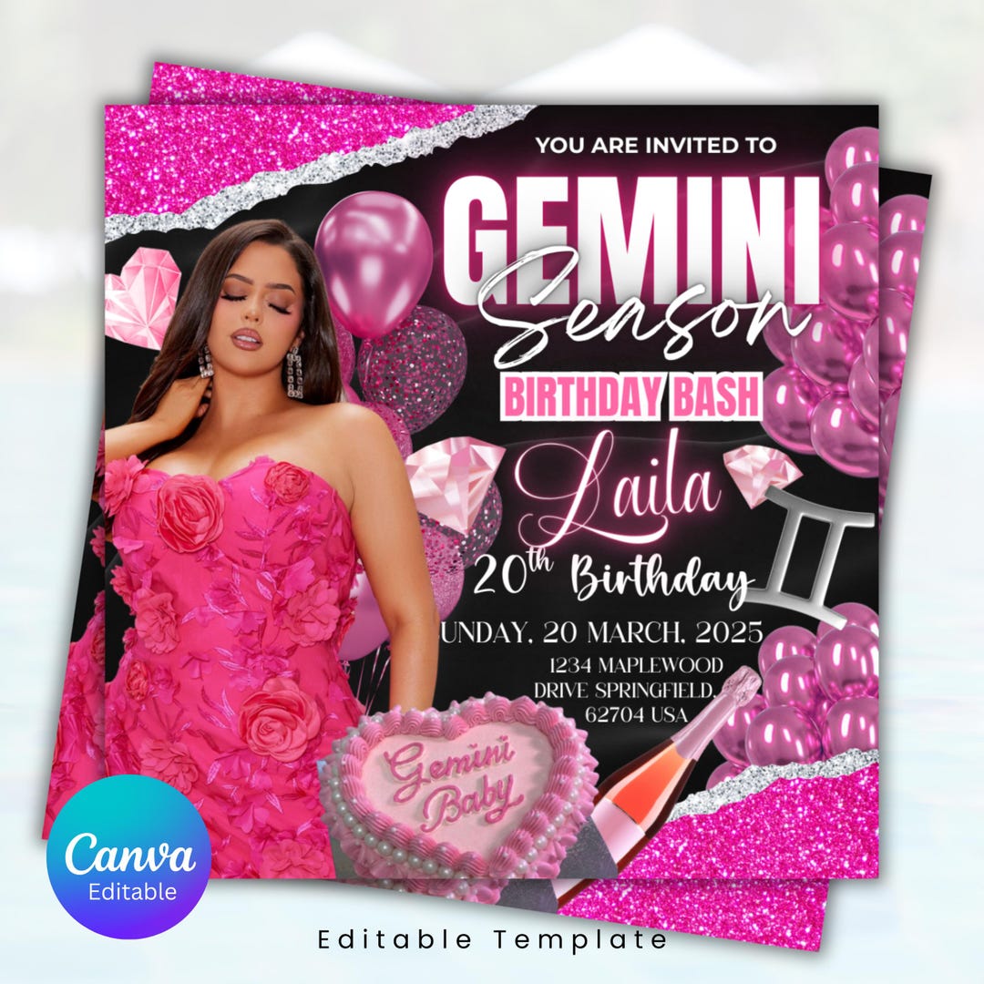 CEO Birthday Party Flyer, Birthday Flyer, Gemini Flyer, Birthday Party ...