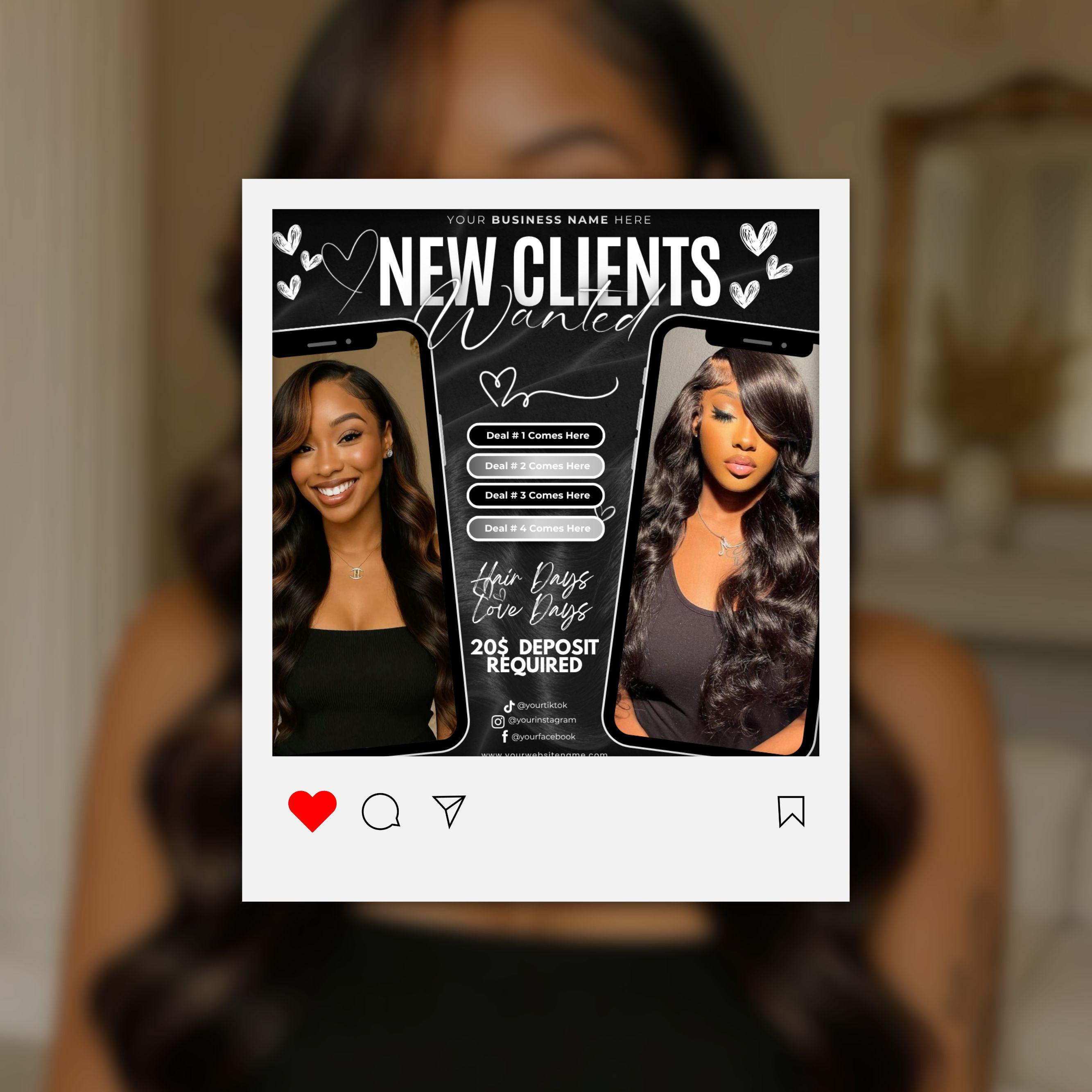 New Clients Flyer, New Clients Welcome, Canva Template, DIY Flyer, Hair ...