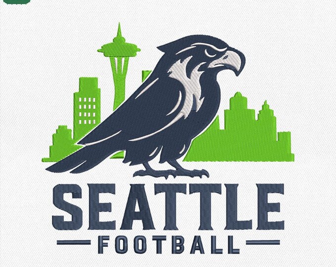 Seattle Football Embroidery Design, Football City Silhouette Embroidery ...