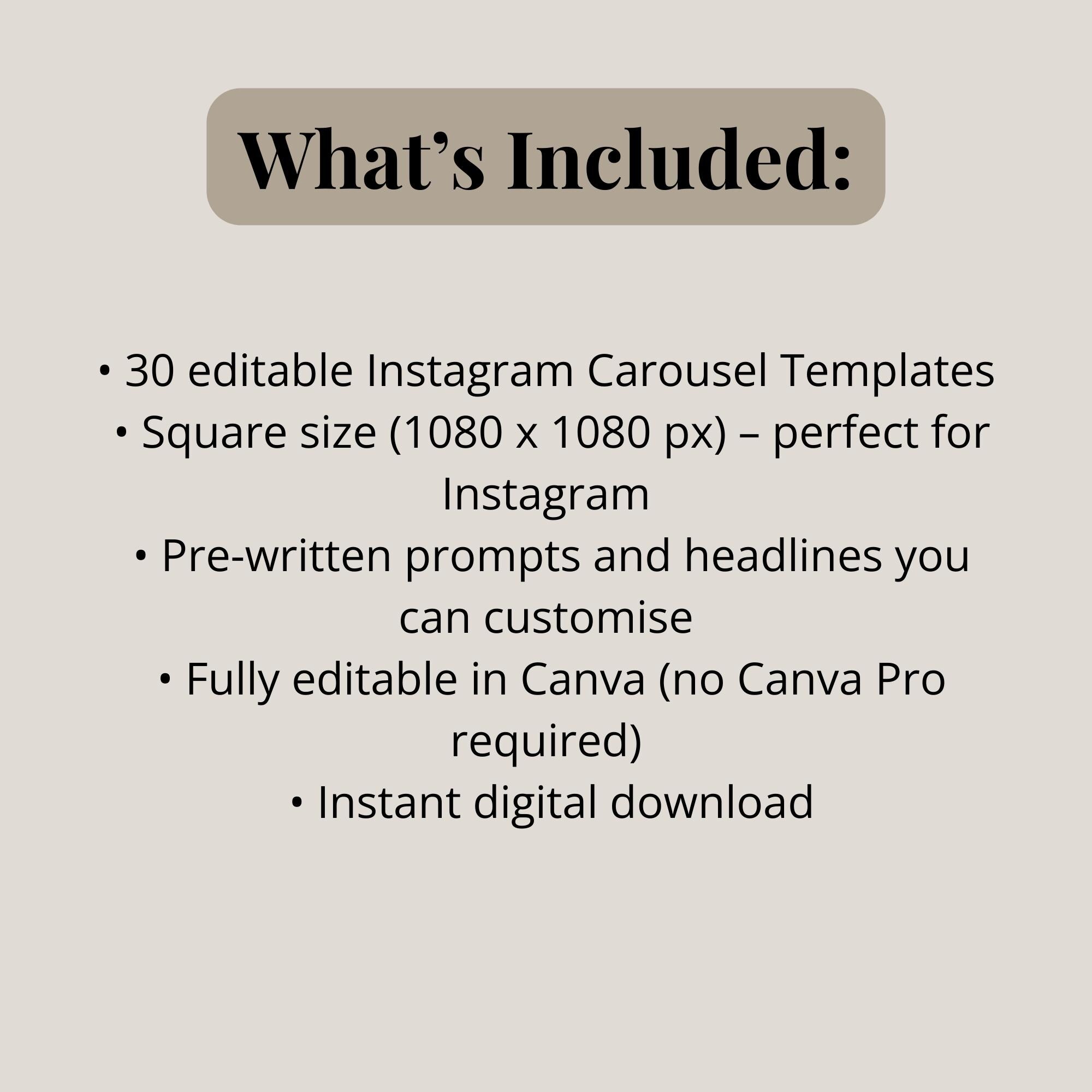 30 Editable Instagram Carousel Templates | Canva Templates for Small ...
