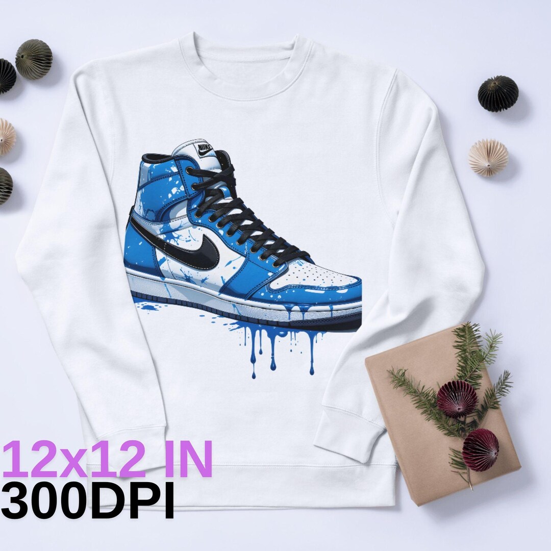Blue Dripping Sneakers PNG | Streetwear Shoe Clipart | Sublimation ...