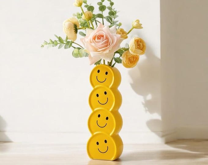 Smiling Face Ceramic Vase Modern Home Decor for Living Room Unique ...