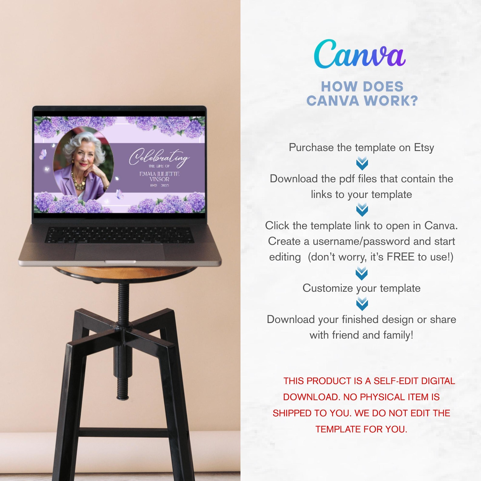Purple Floral Funeral Slideshow Template: Celebration of Life (canva ...