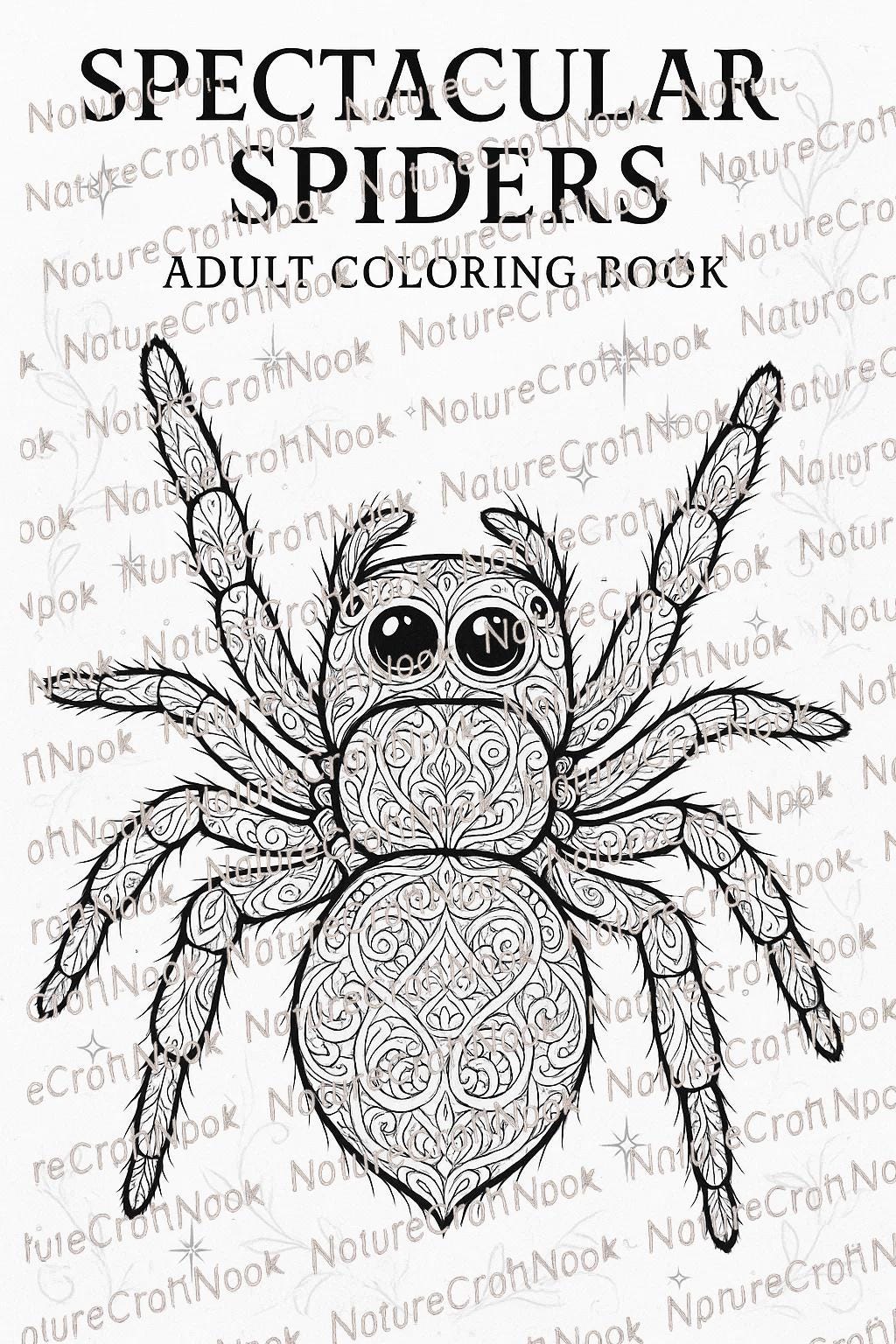 Spectacular Spiders: Digital Spiders Boho Adult Coloring Book - Etsy