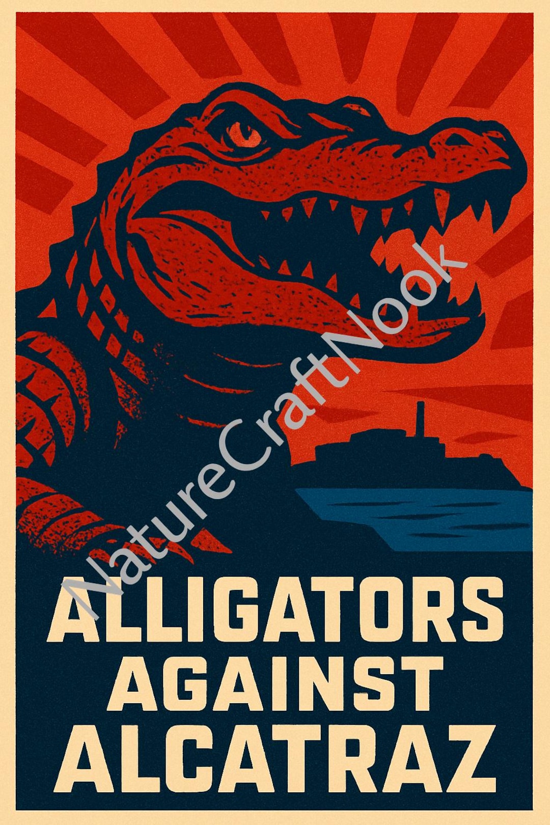 Alligators Against Alcatraz Digital Download Poster 300 DPI - Etsy