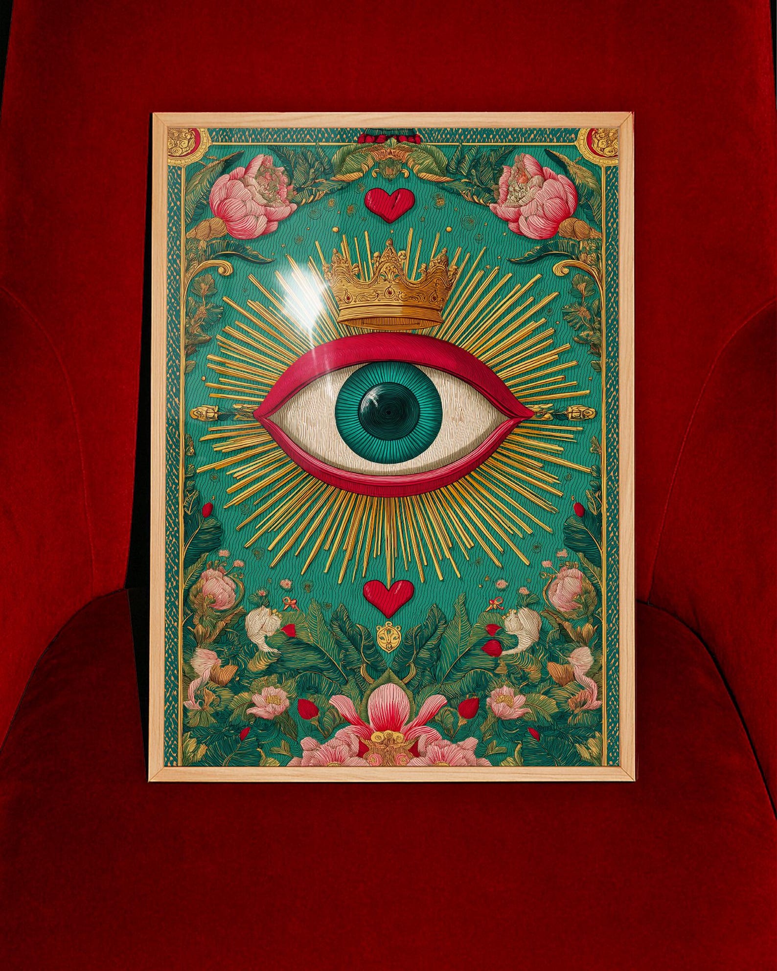 Mystical Eye Print: Sacred Heart Wall Decor, Magical Maximalist Poster ...