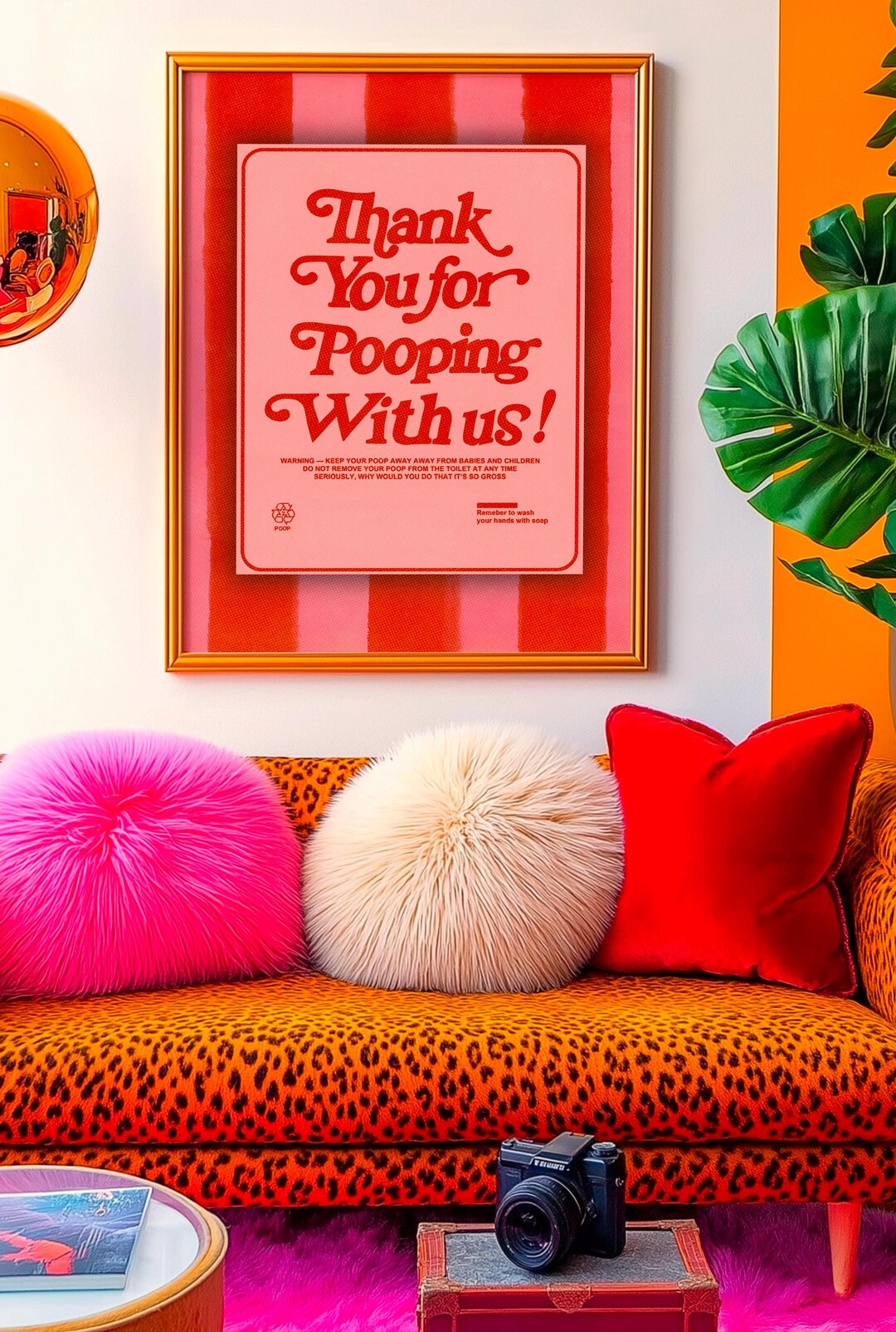 Funny Bathroom Print: Retro "thank You for Pooping" Typography - Etsy