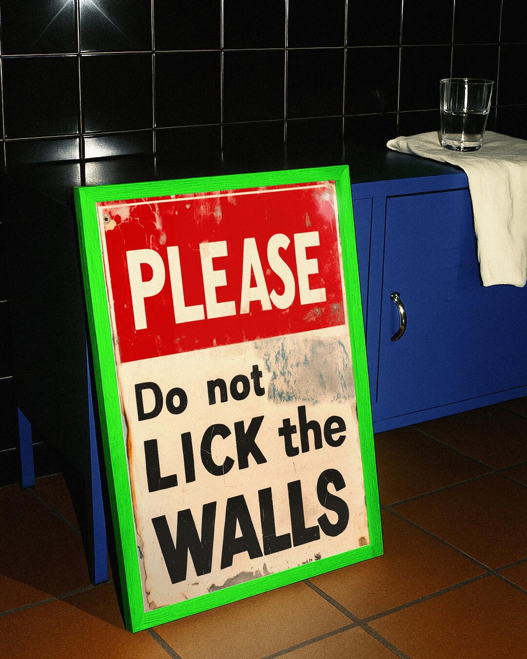 Funny Wall Sign Print, Retro Warning Poster, Quirky Kitchen Decor ...