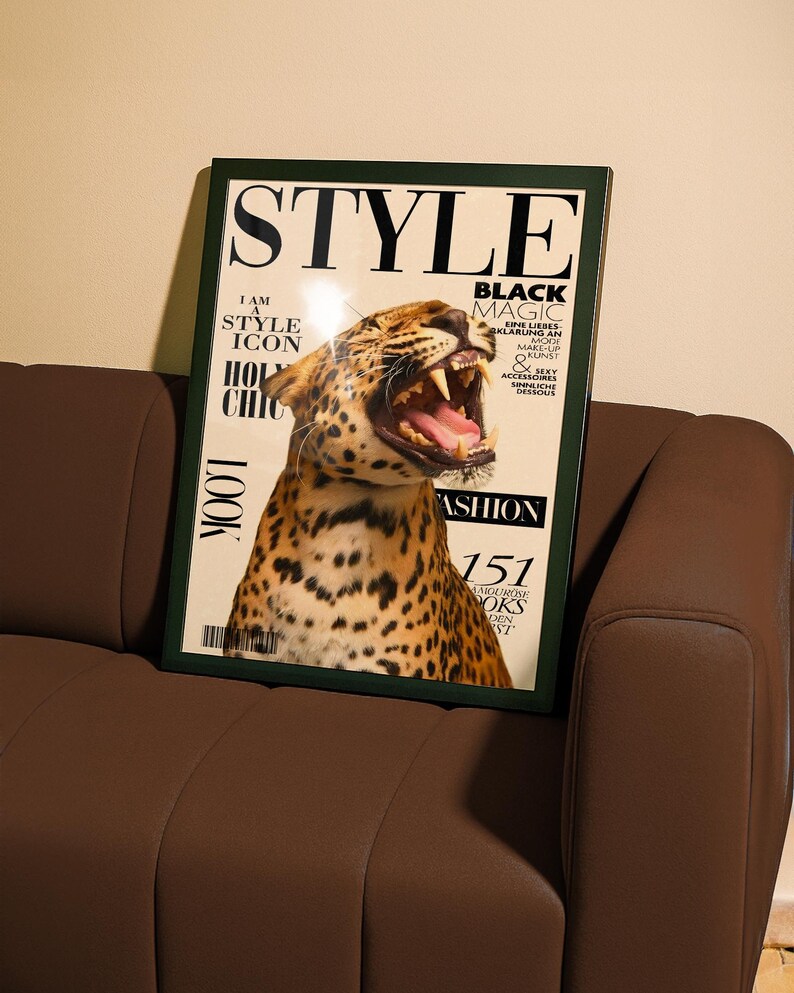 Leopard Print Art Poster Set: Vogue Style, Fashion Wall Decor (digital ...