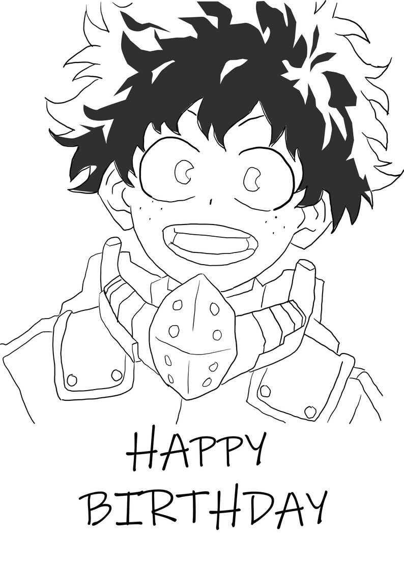 My Hero Academia Deku Birthday Card - Etsy