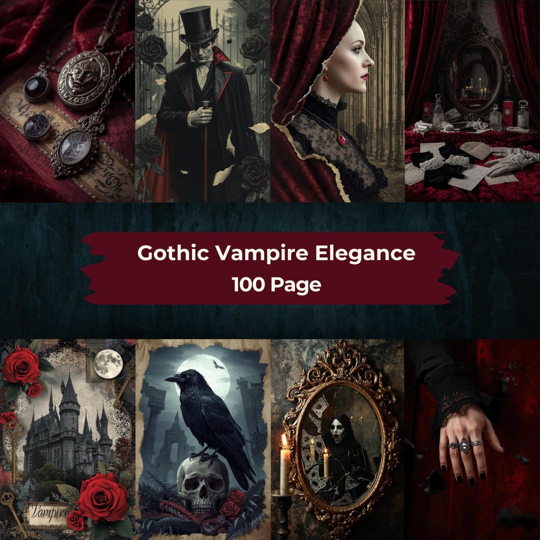 Gothic Vampire Junk Journal Pages, Victorian Ephemera (digital Download ...