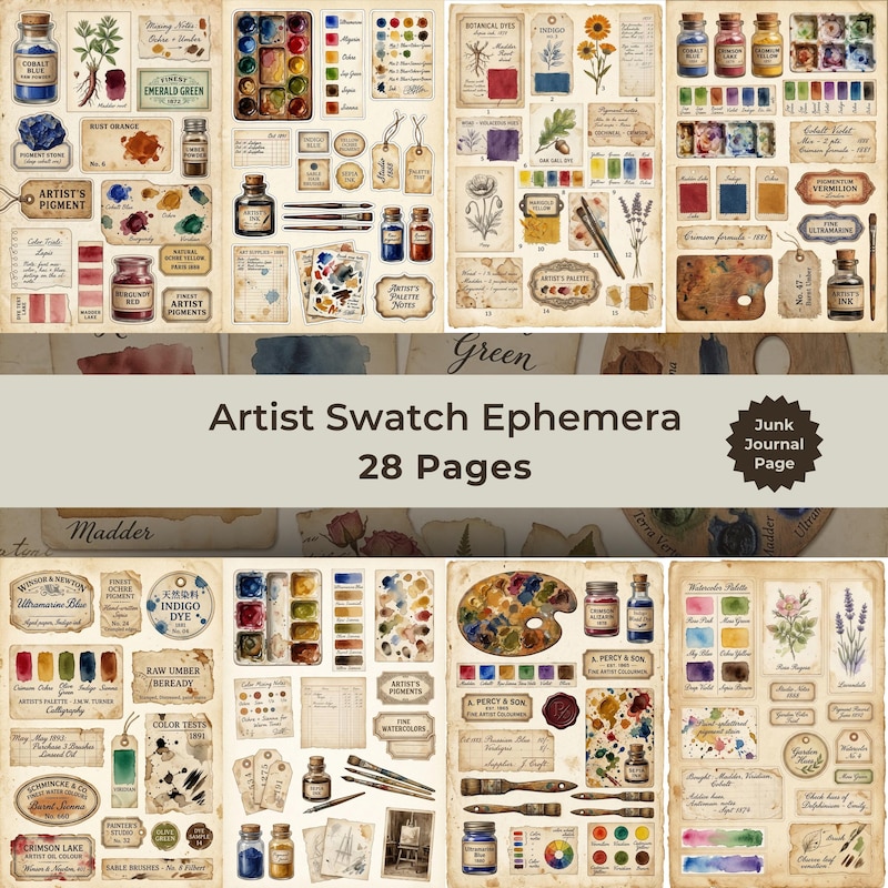 Watercolor Ephemera - Etsy