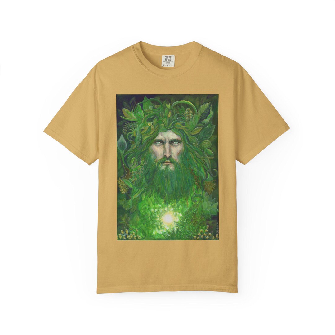 Green Man Illustration T-shirt | Woodland Nature Spirit, Pagan Mystical ...