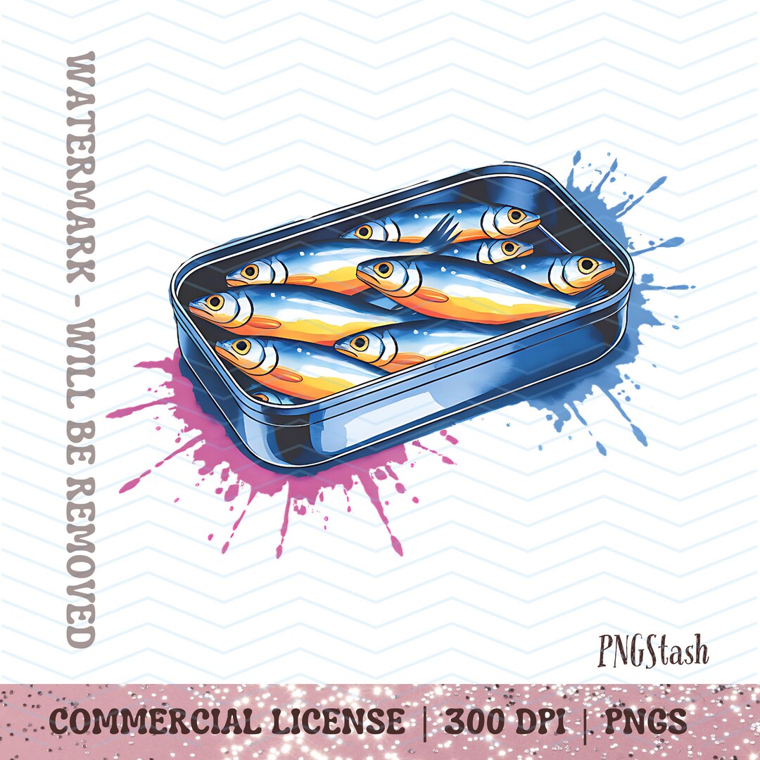 Sardine Tin PNG Sardines Tin Art Clipart, Vibrant Sardine Can Fisherman ...