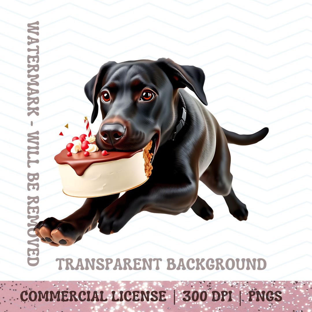 Black Labrador Retriever Happy Birthday PNG Dog Clipart Cute Happy ...