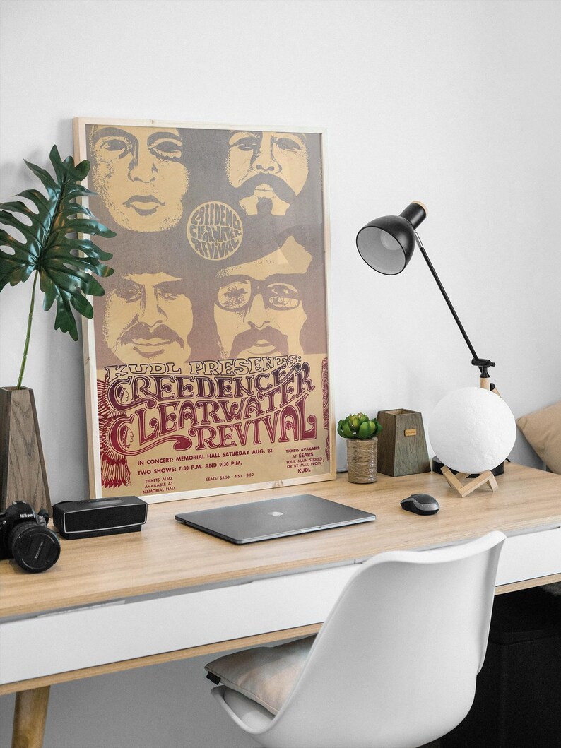 Creedence Clearwater Revival Concert Poster, Vintage Rock Wall Art for ...
