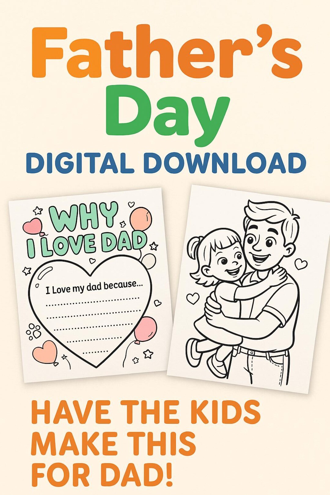 Father's Day DIY Keepsake: Printable 'why I Love Dad' Coloring Pages ...