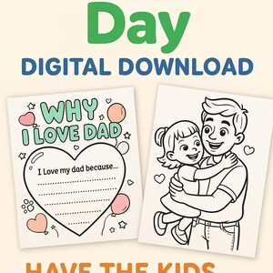 Father's Day DIY Keepsake: Printable 'why I Love Dad' Coloring Pages ...
