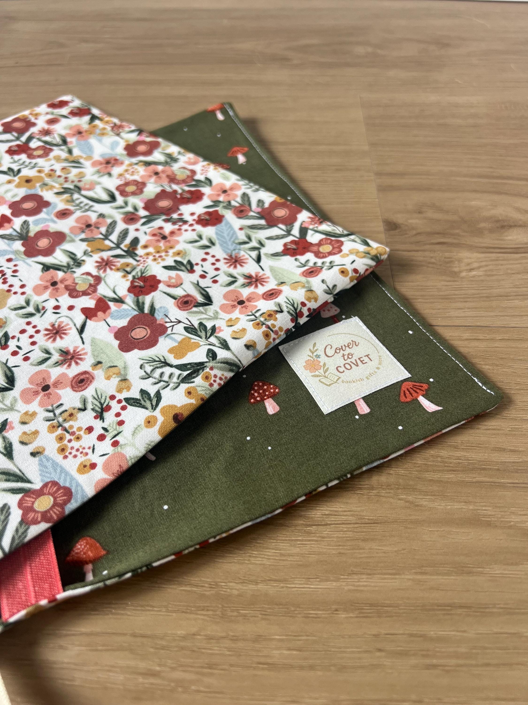 Reversible Book Cover - Magical Forest Print: Adjustable Cotton Dust ...