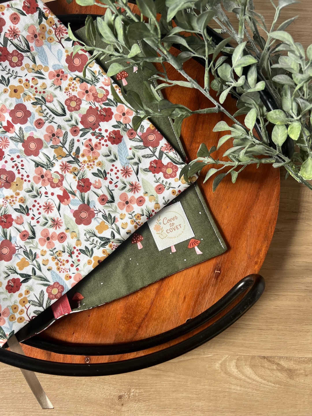 Reversible Book Cover - Magical Forest Print: Adjustable Cotton Dust ...