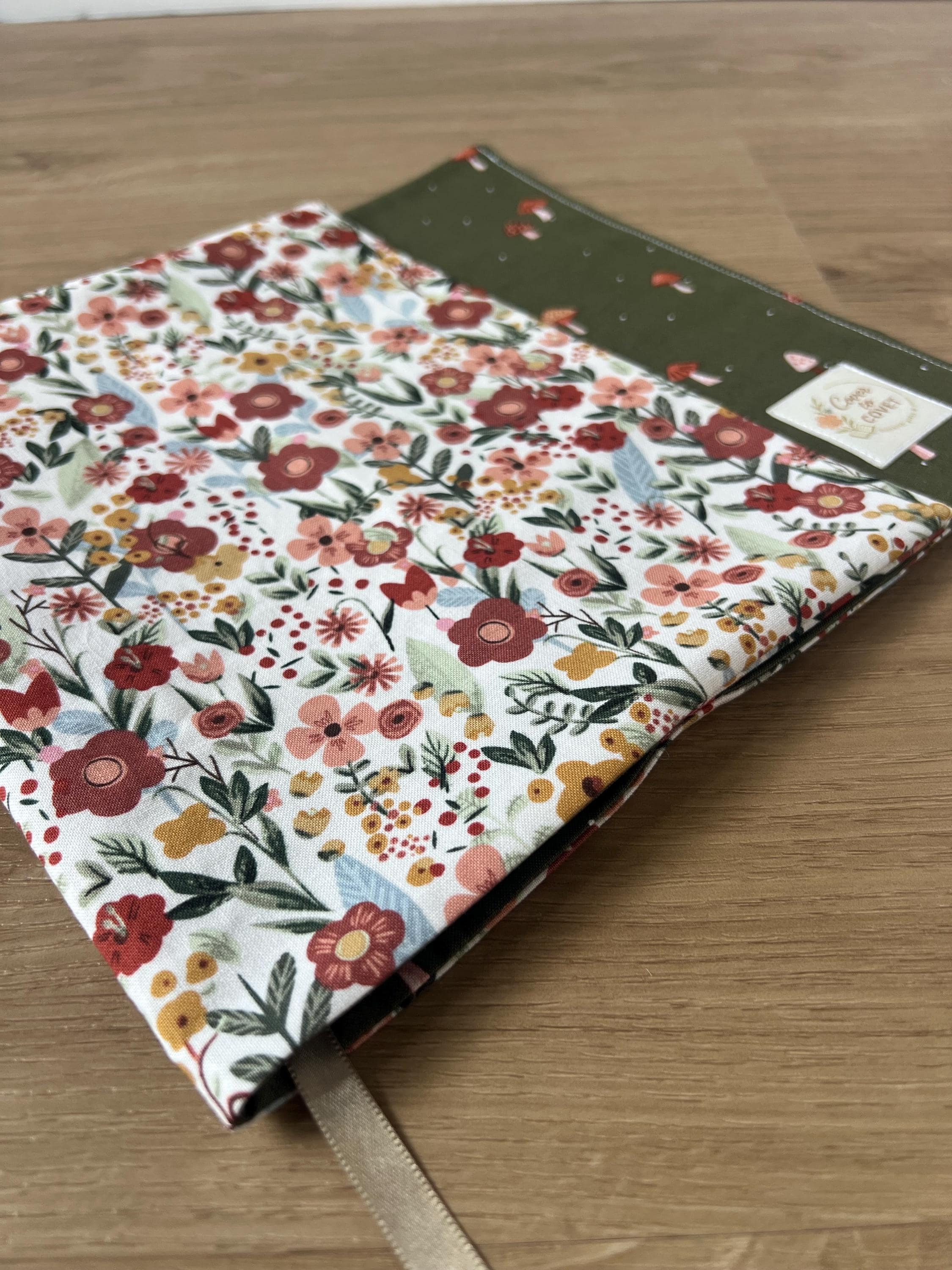 Reversible Book Cover - Magical Forest Print: Adjustable Cotton Dust ...