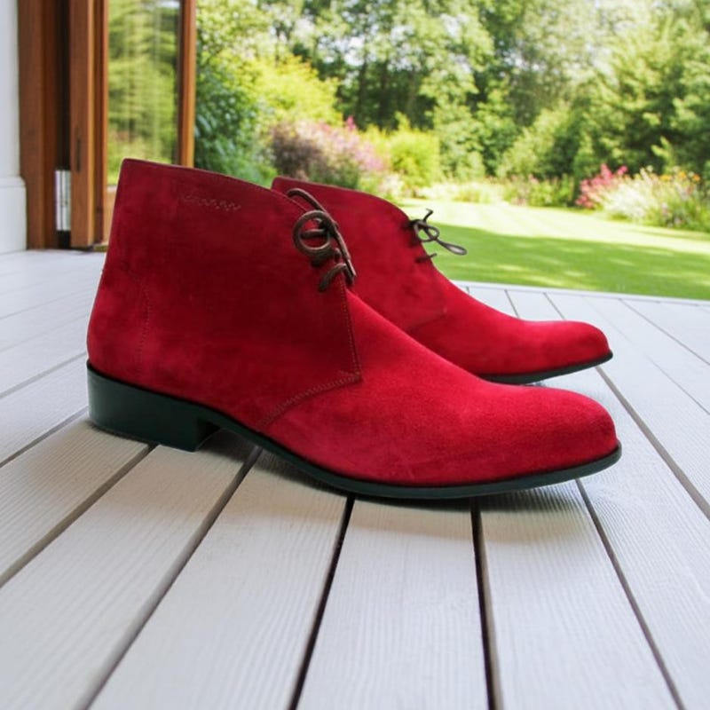 Red Chukka Boots - Etsy