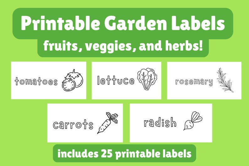 Printable Garden Plant Labels - Etsy