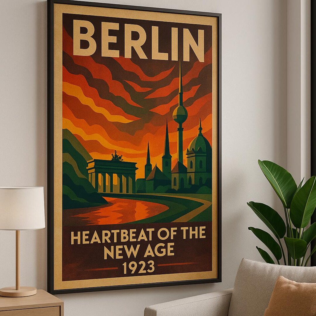Berlin 1923 Poster - Art Deco Wall Art, Heartbeat of the New Age ...