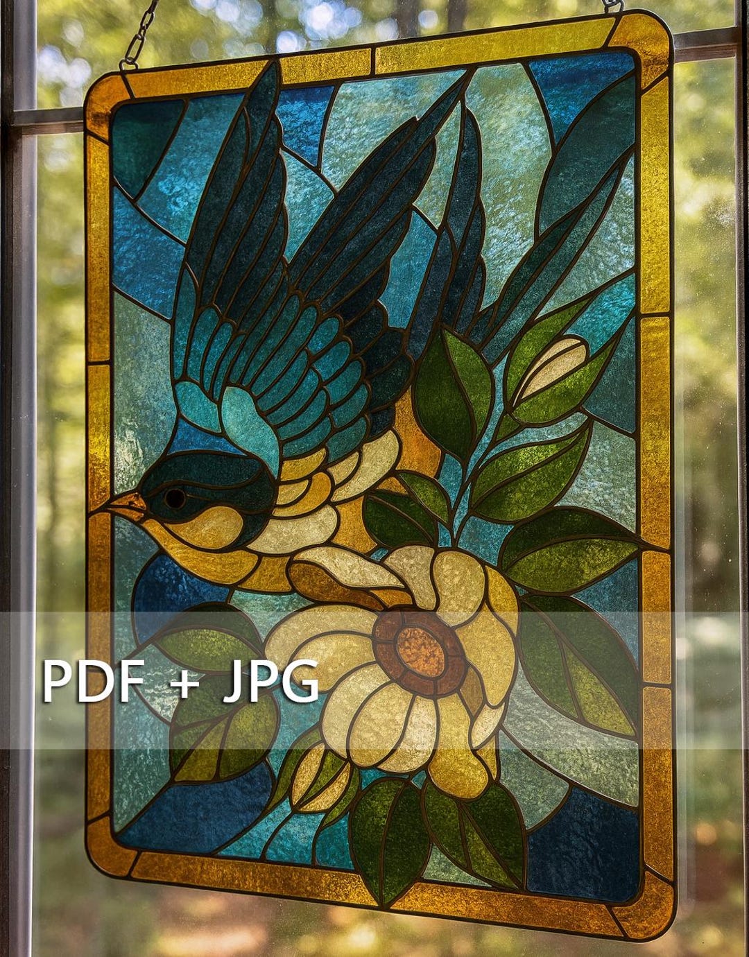 Swallow With Flower Stained Glass Pattern – Realistic & Doable Design ...