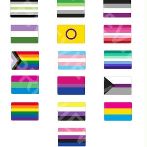 Digital Pride Flags, PNG JPEG PDF Files Pack, Lesbian Gay Men Pan Bi ...
