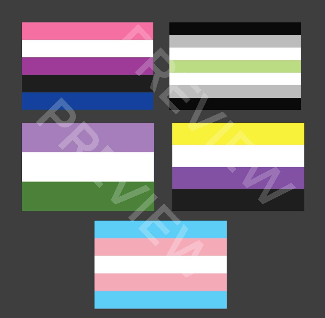 Digital Pride Flags, PNG JPEG PDF Files Pack, Trans Enby Nonbinary ...