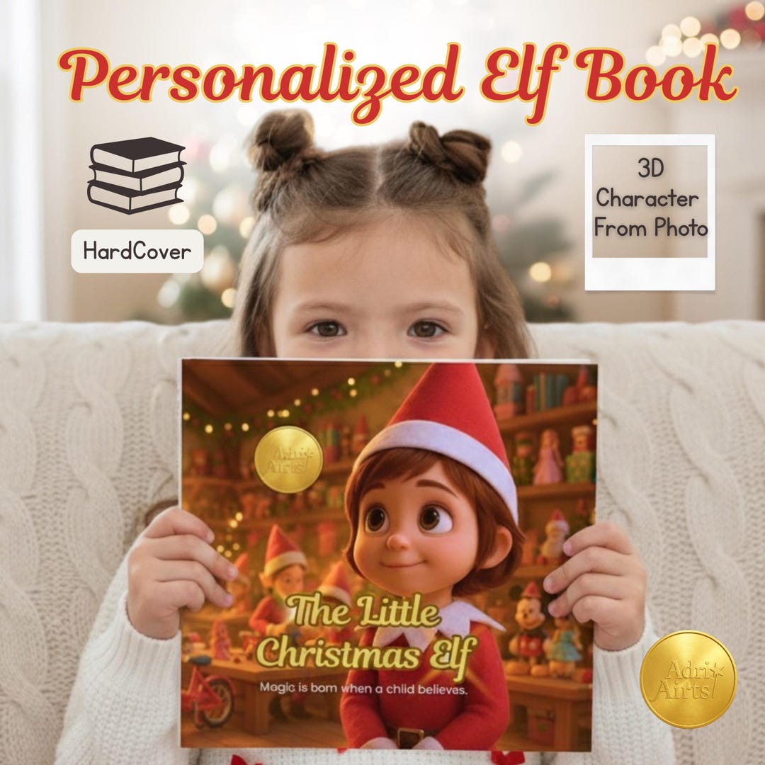 Personalized Hardcover Elf Storybook • 3D Child Character Christmas ...
