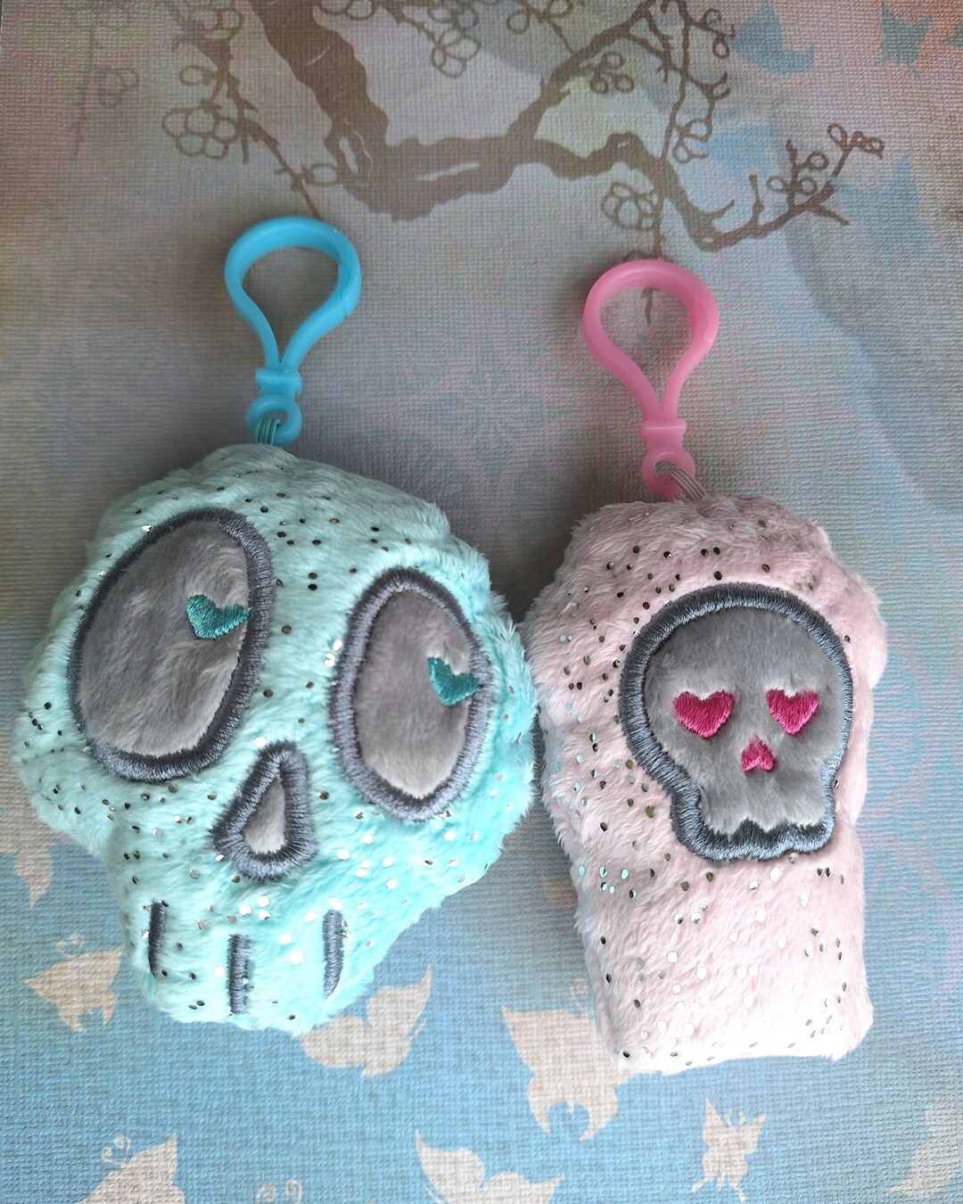 Skull and Coffin - Plush Bag Tag Keychains - Etsy
