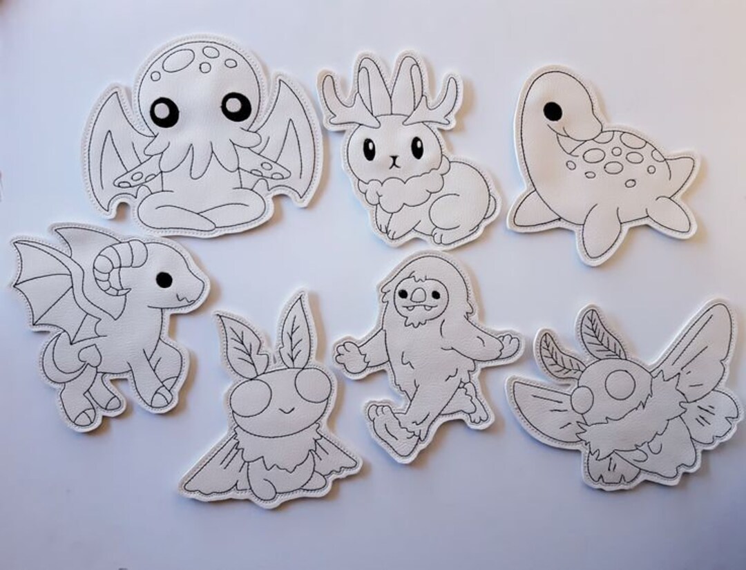 Cute Cryptids Coloring Set - Etsy
