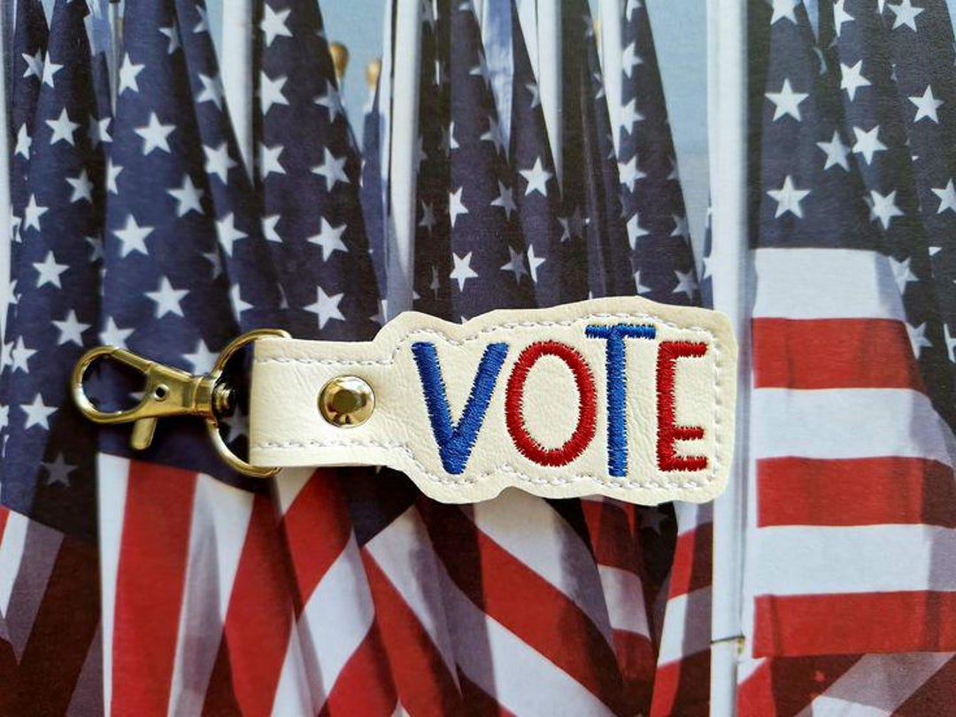 Embroidered Vinyl Keychain - VOTE - Etsy
