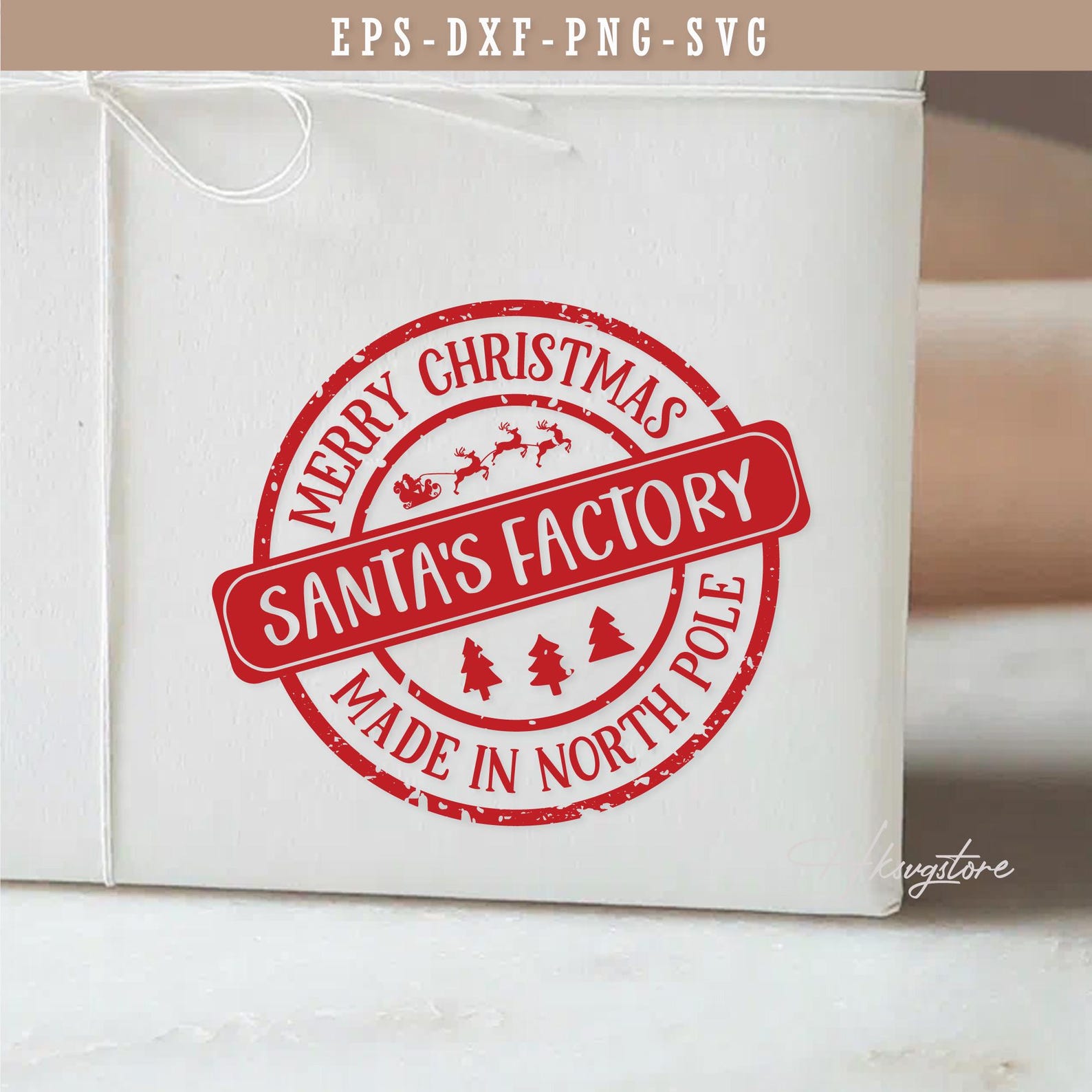 North Pole Stamp SVG Bundle: Santa Letter Seal Designs (digital ...