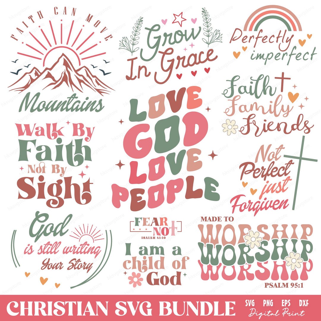 Christian SVG Bundle: Bible Verse, Jesus, Faith Designs (digital Files ...