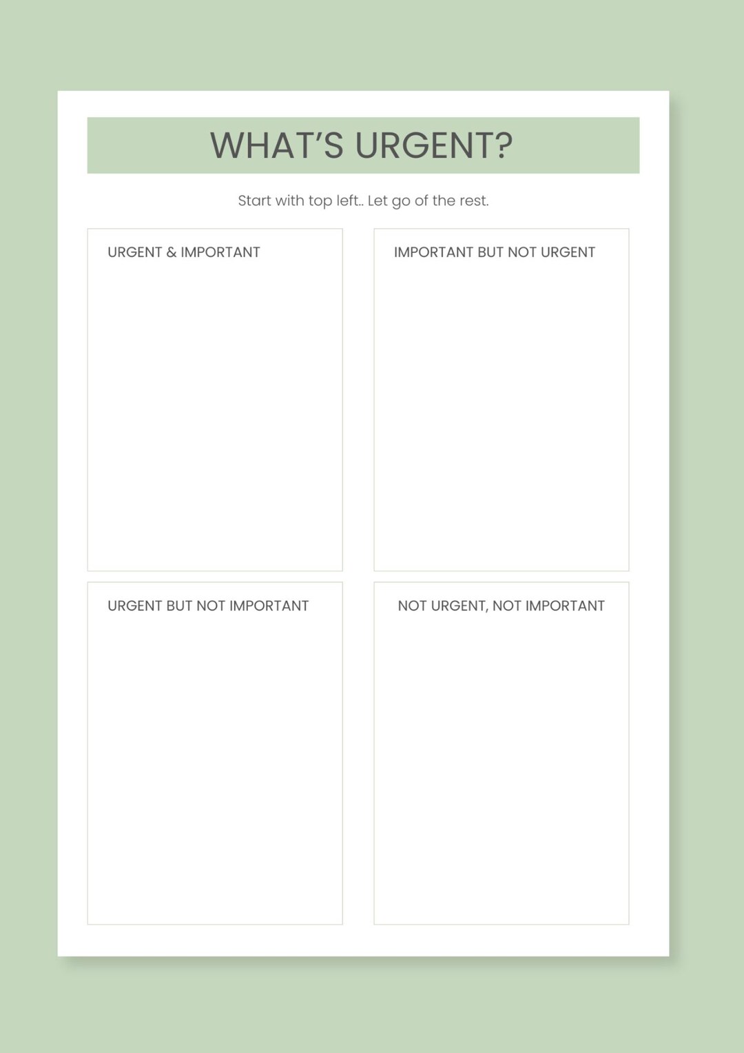 Task Sorting Planner | Printable Priority Matrix for Focus & Clarity ...
