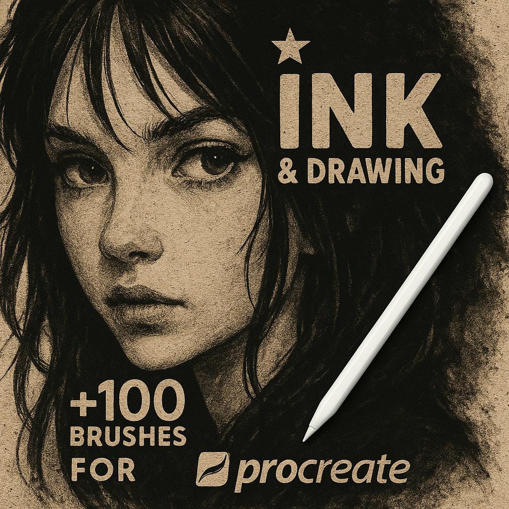Procreate Ink Brushes, Procreate Alcohol Markers, Paper Textures, Line ...