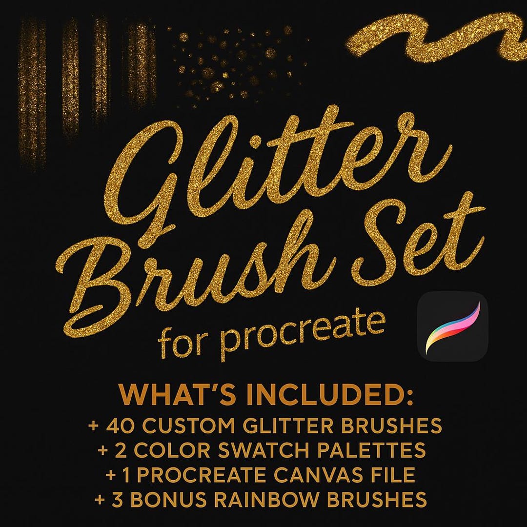 Procreate GLITTER Brush Procreate Sparkle Brush Procreate Lettering ...