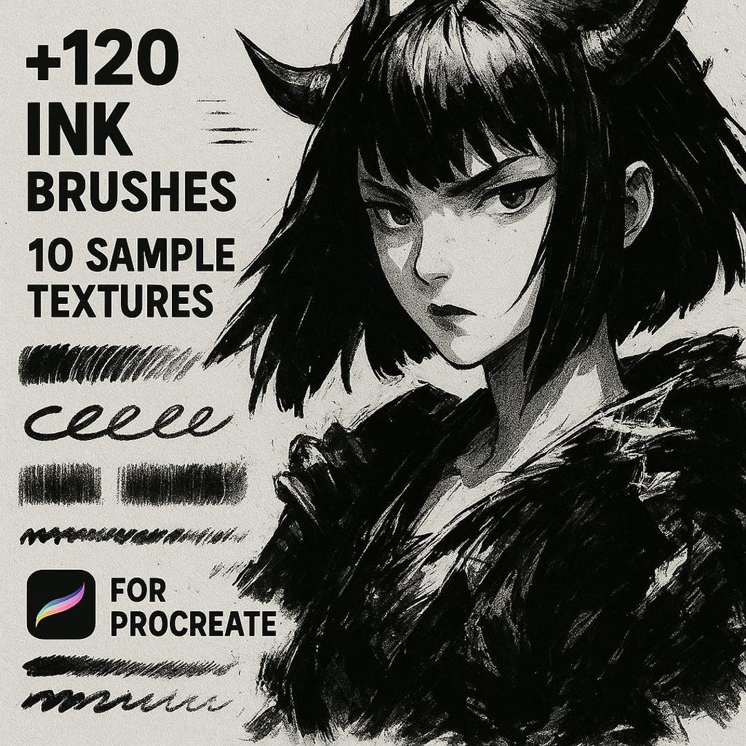 Procreate Ink Brushes, Procreate Alcohol Markers, Paper Textures, Line ...